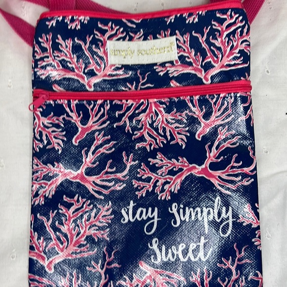 Simply Southern | Bags | Simply Southern Beach Navy Pink Crossbody ...